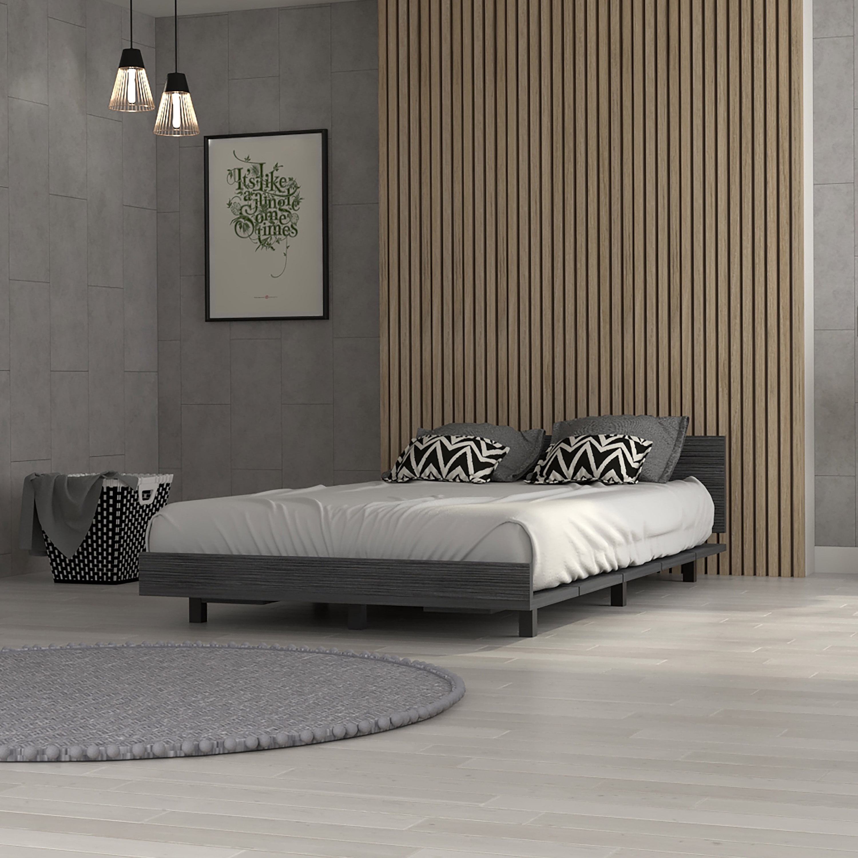 Twin Bed Frame with Headboard,Twin Size Wood Bed Frame,Solid Wood ...