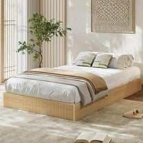 LIFEMENT Queen Signature Wood Platform Bed Frame with Cherry Headboard ...