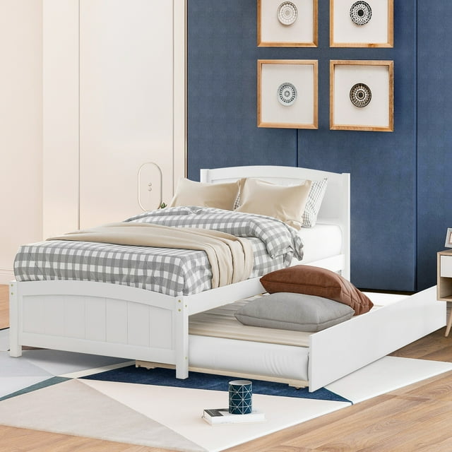Twin Bed Frame With Headboard Solid Pine Wood Platform Bed With