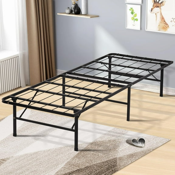 Bed Frame Queen Metal Platform Bed Frame 14 Inch High Mattress ...