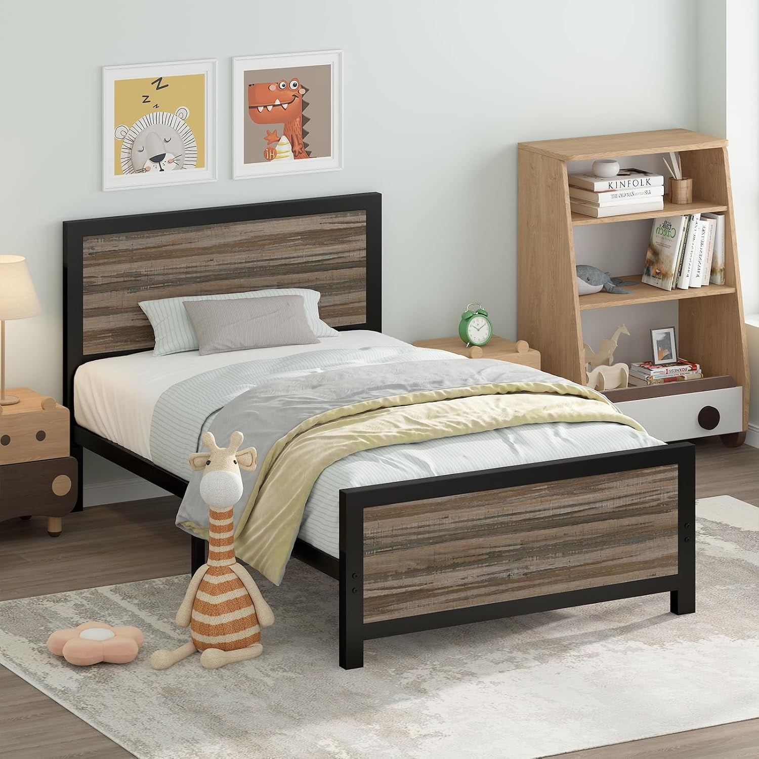 Twin Bed Frames with Headboard, Twin Bed Frame with Wooden Footboard ...
