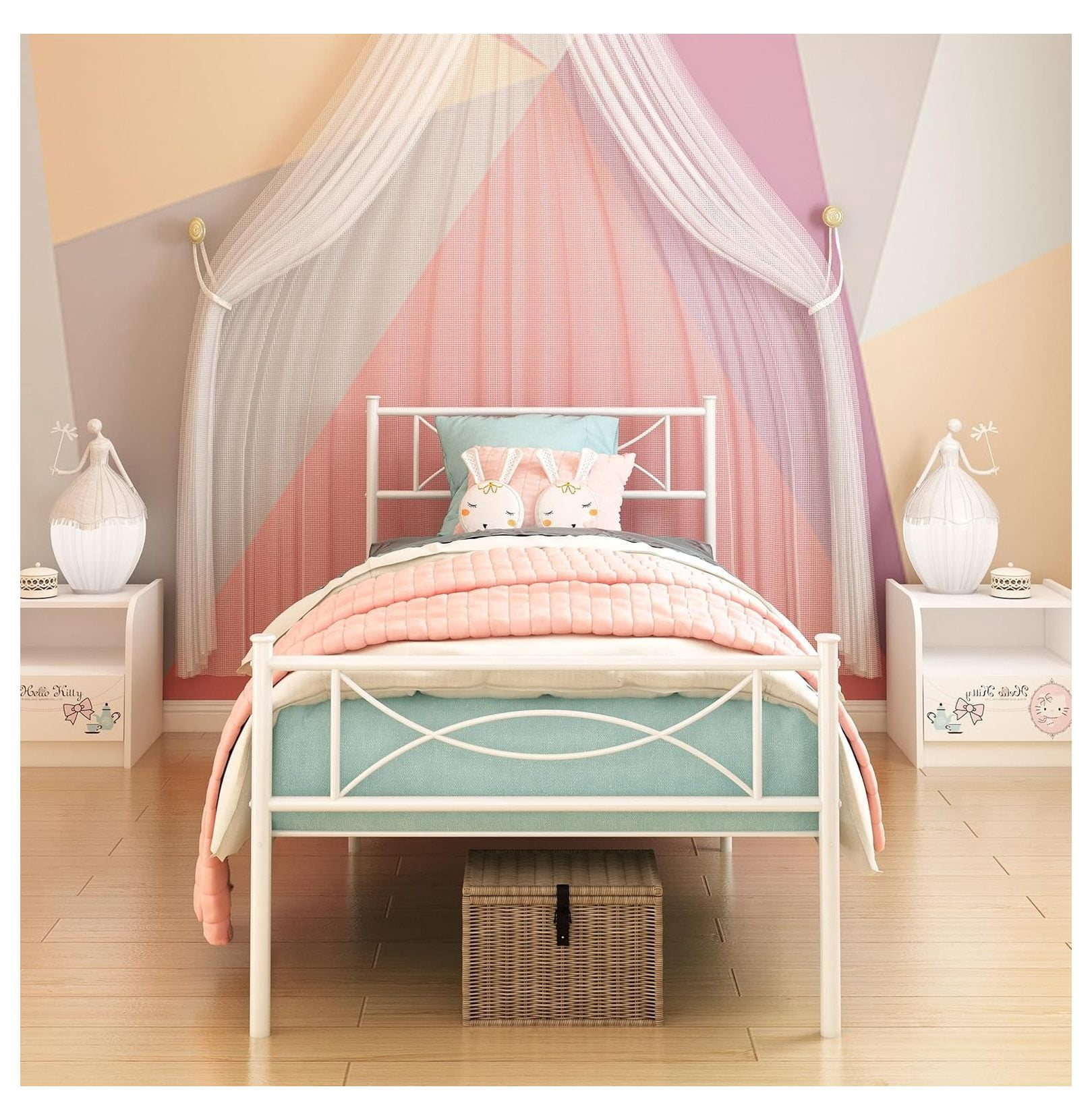 Twin Bed Frames with headboard for Girls Boys Adults Teenagers, Twin ...