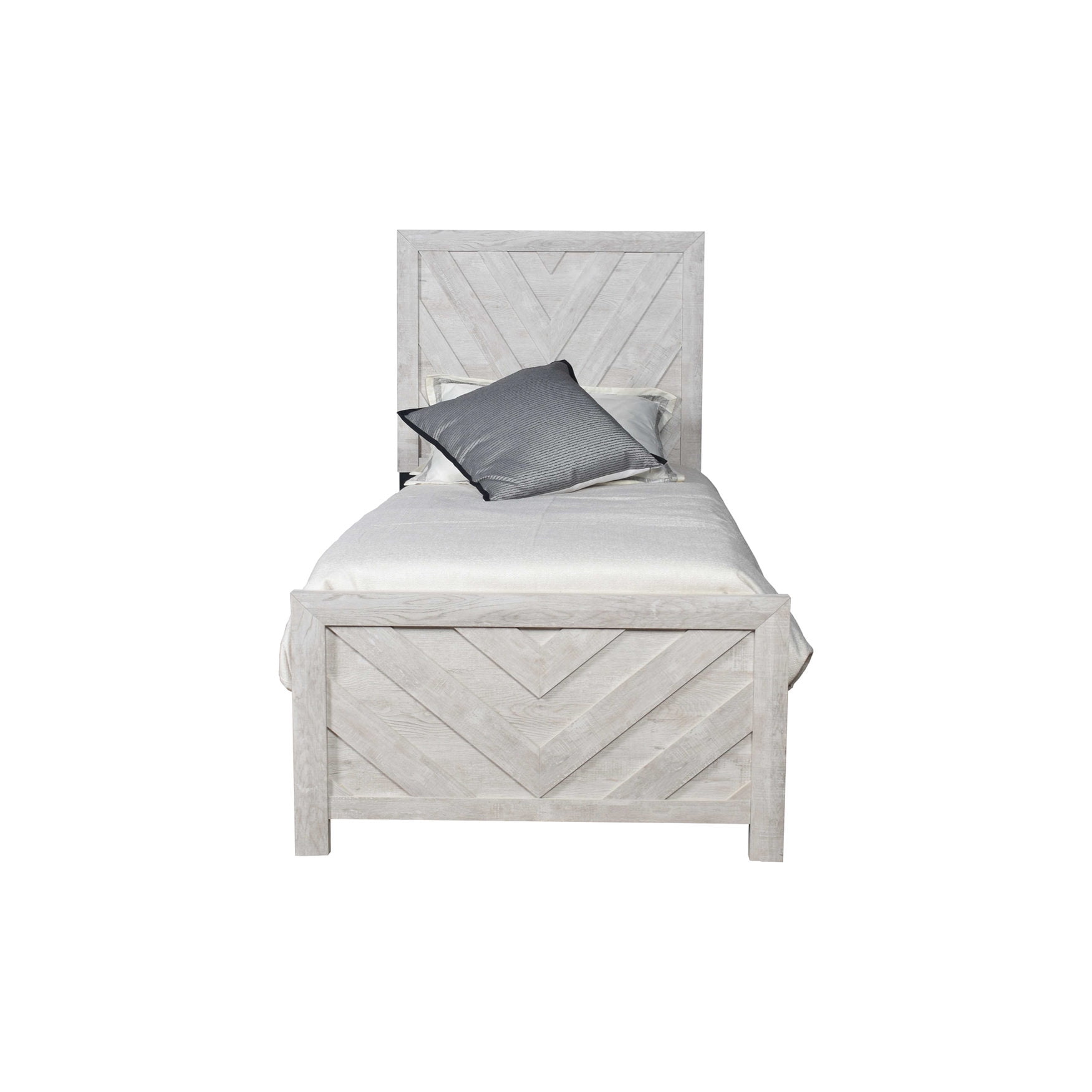 Twin Bed / Gray Color, Wood Construction / Good for Bedroom Sleep ...
