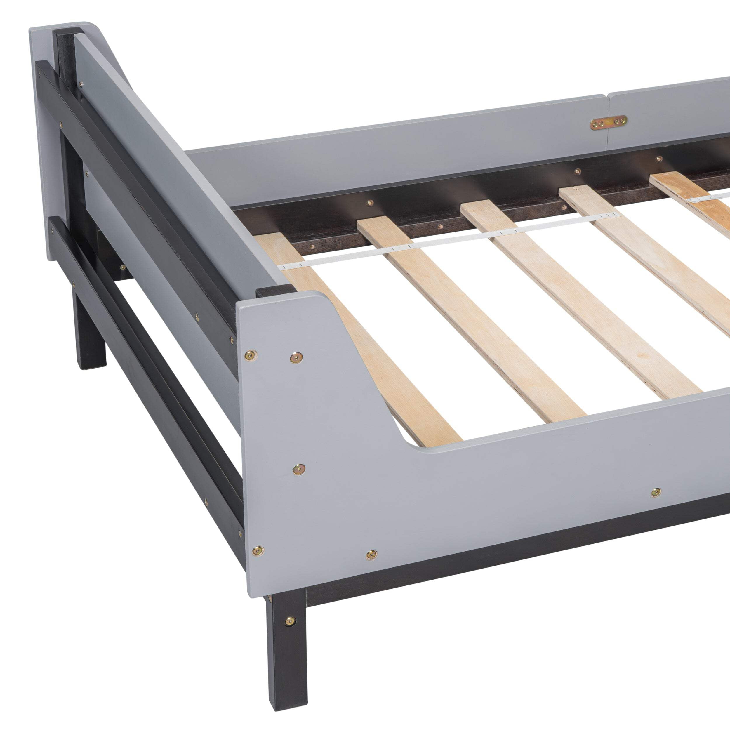 Twin Bed With Headboard, Footboard, Safeguards, Built In Bed End Book ...