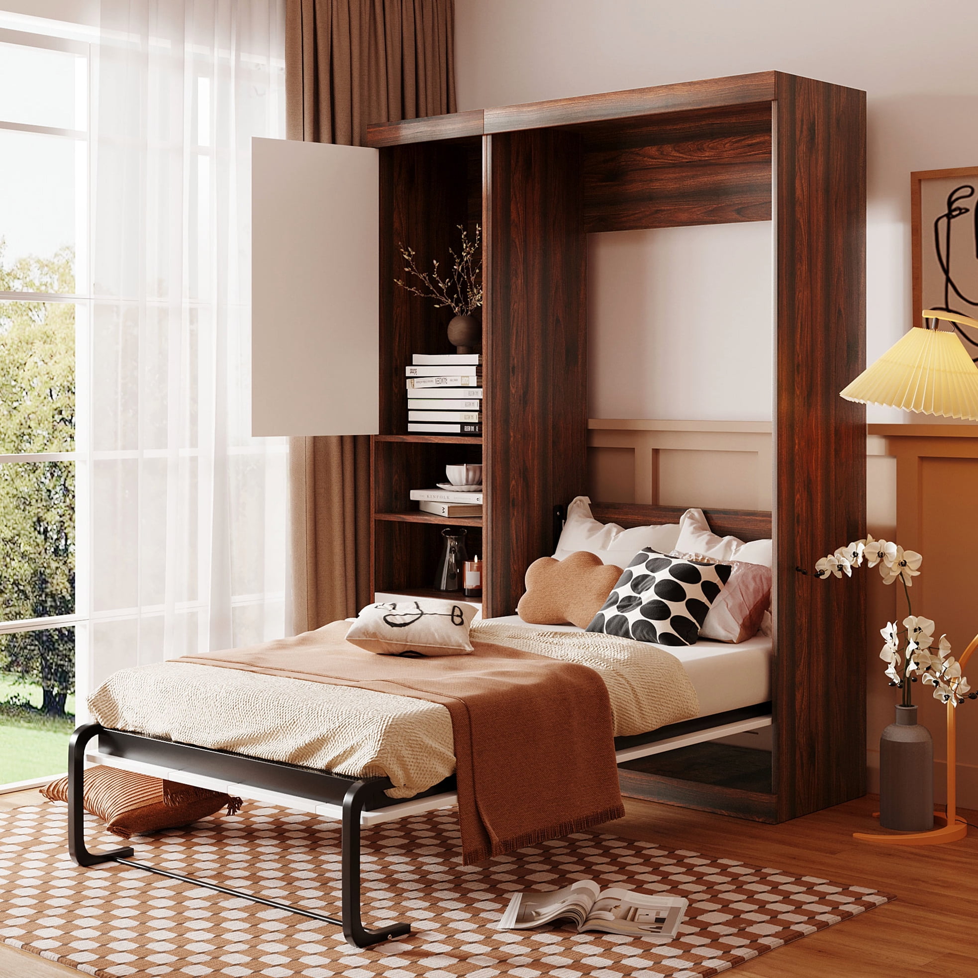 Twin Bed With White Multi-layered Cabinet - Maximize Your Space & Enjoy ...