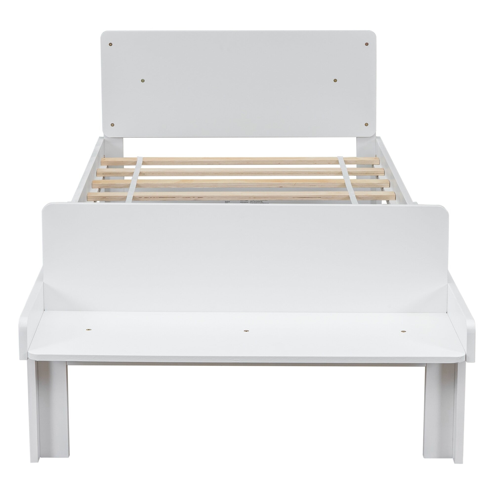 Twin Bed with Footboard Bench White - Walmart.com
