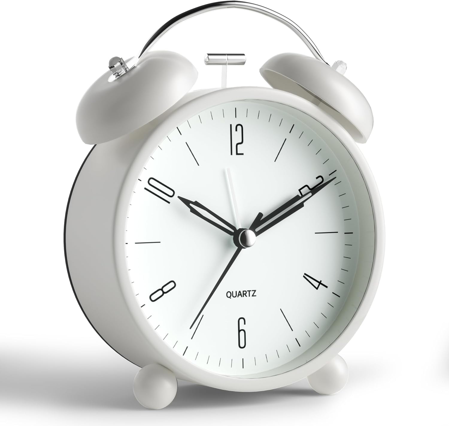 Twin Bell Loud Alarm Analog Alarm Clock, 4 inch Super Silent Non ...