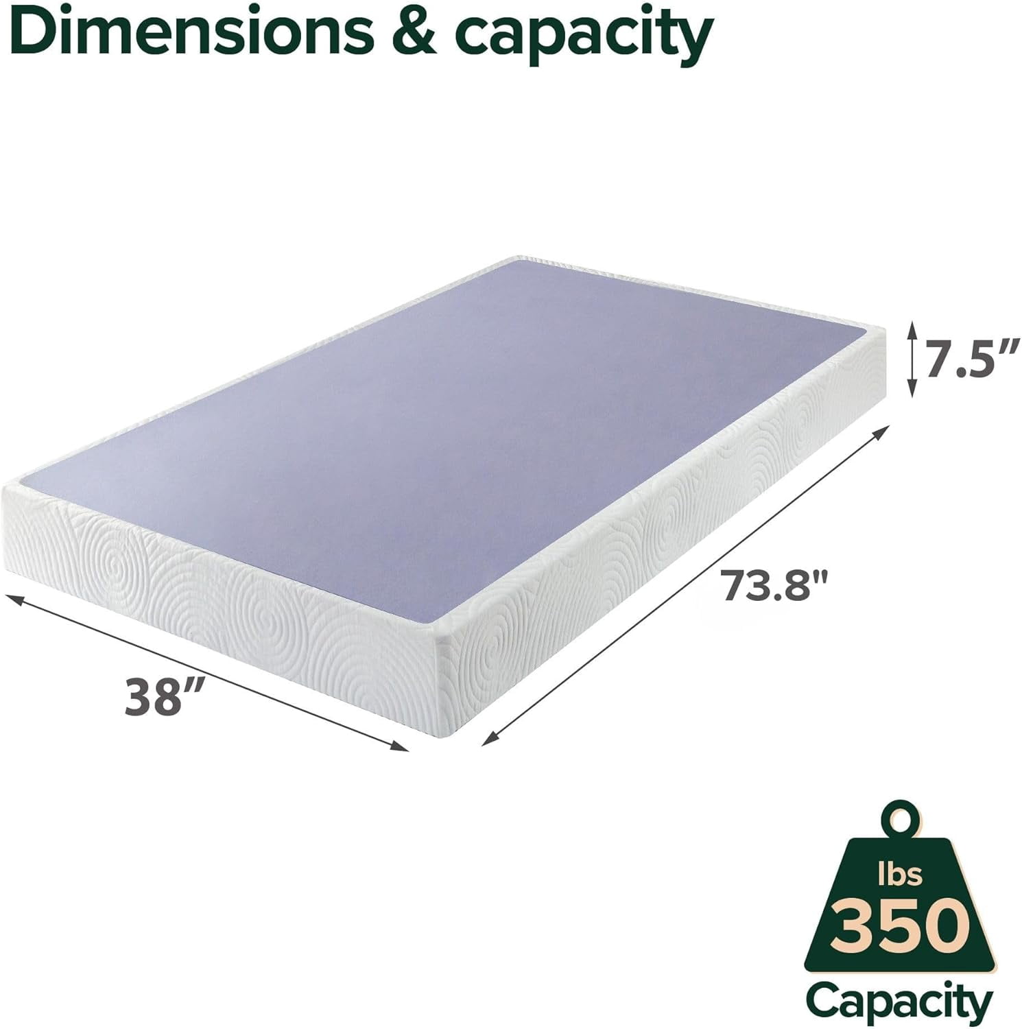 Twin Box Spring with Wood Slats and Steel Frame - Walmart.com