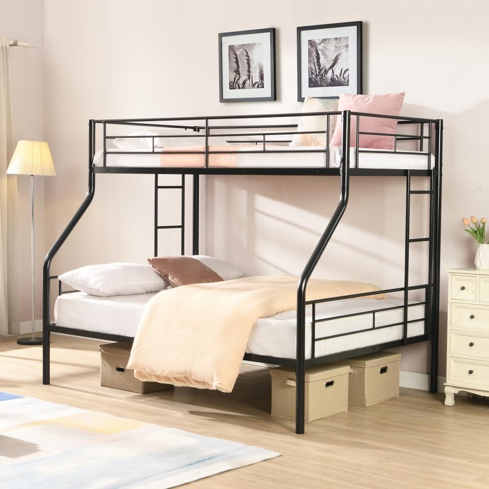 Twin Bunk Bed Frame Metal Twin Over Twin Bunk Beds for Kids, Sturdy ...