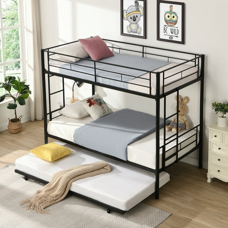 Double bed frame with twin trundle store