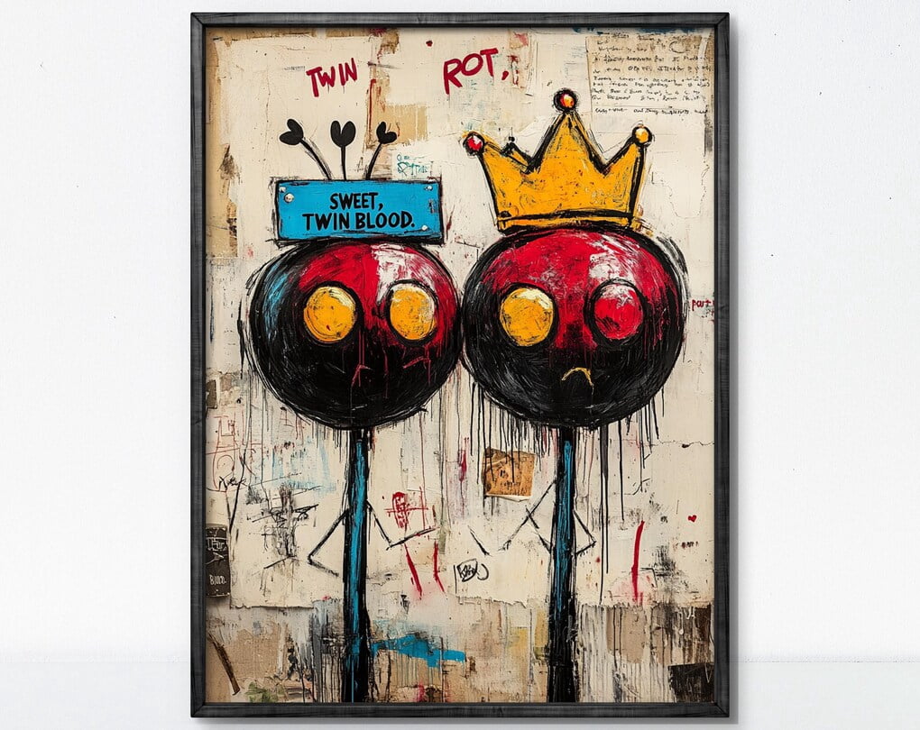 Twin Cherries Graffiti Art Poster – Bold & Sweet Wall Decor, Urban ...