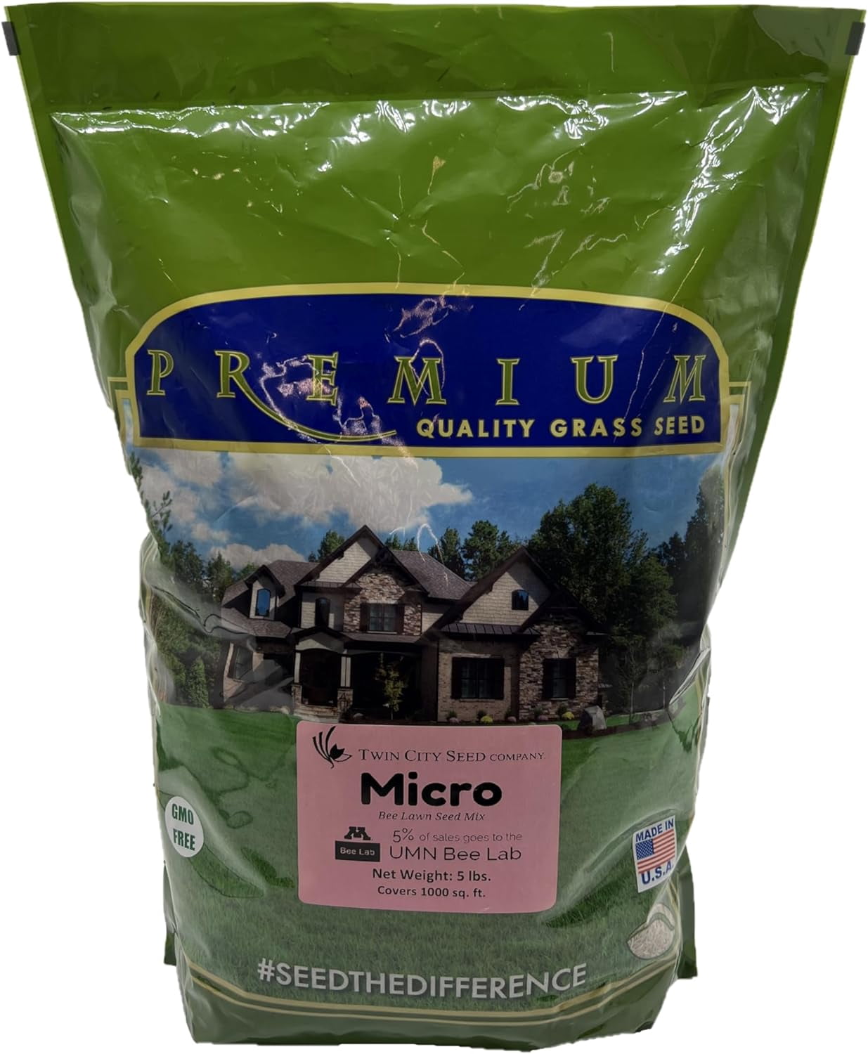 Twin City Seed Co. Micro Bee Lawn Mix, Grass & Flower Mixture, 5 lb Bag ...
