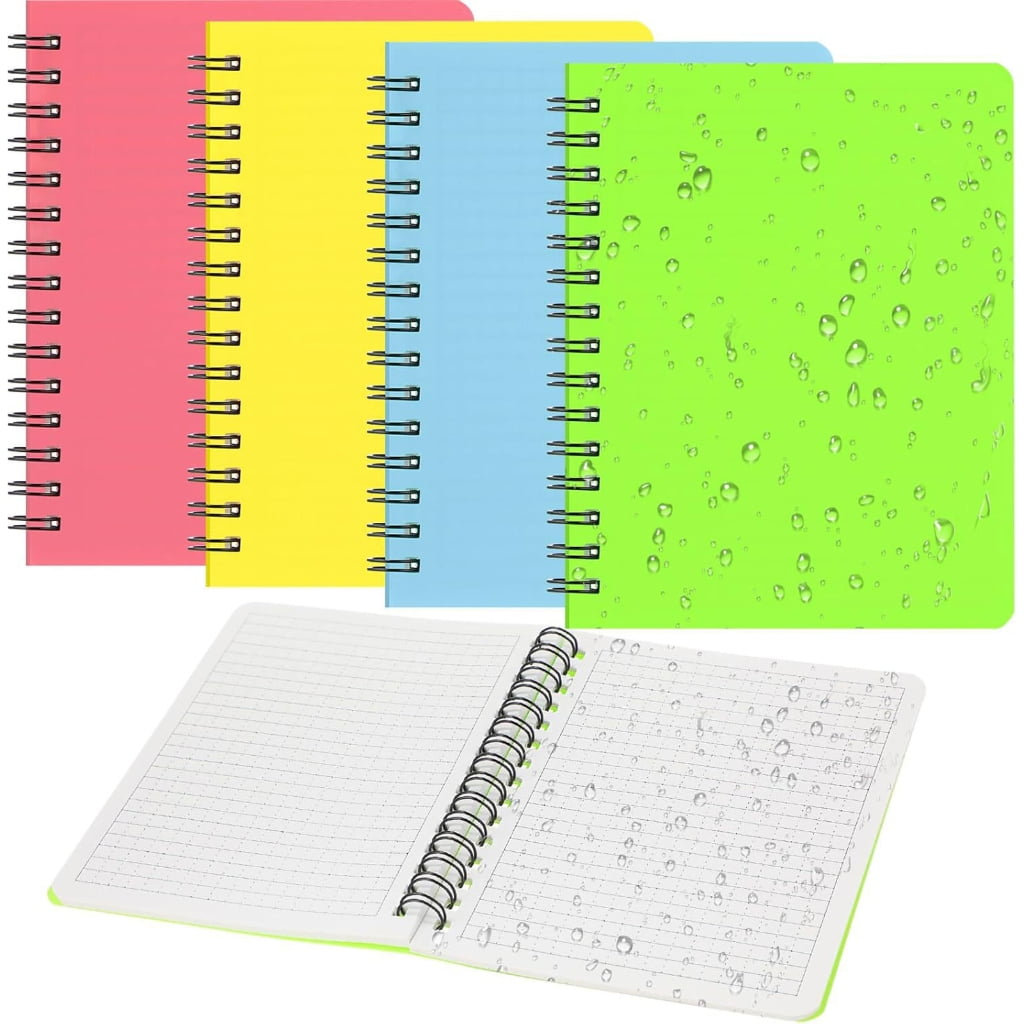 Twin Coil Binding Notebook 4x5.5Inch 100Pages Gridded Small Notebook ...