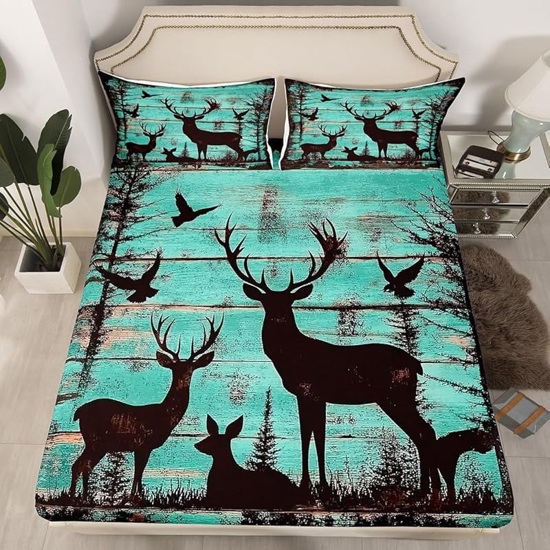 Twin Comforter,Country Hunting Wild Animal Bedding Set for Rustic Cabin ...