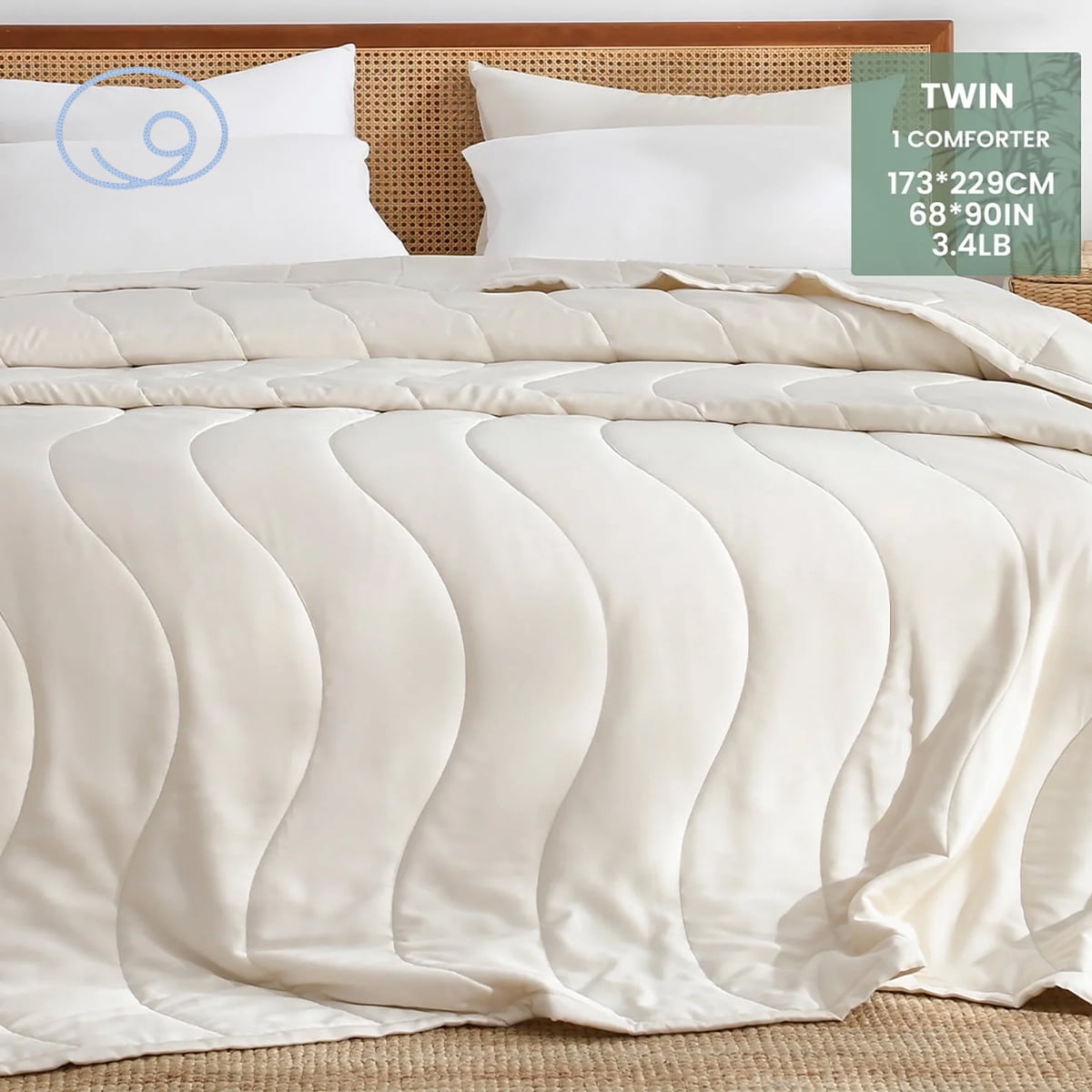 Cherryarn Twin Cooling Comforter Queen Absorb Body Heat to Keep Cool ...