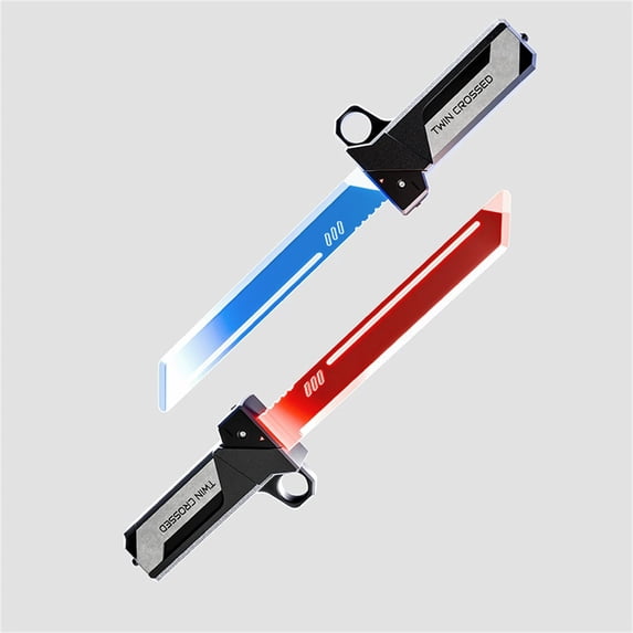 Twin Crossed LED Light Sword Set, Retractable Red & Blue Blades ...