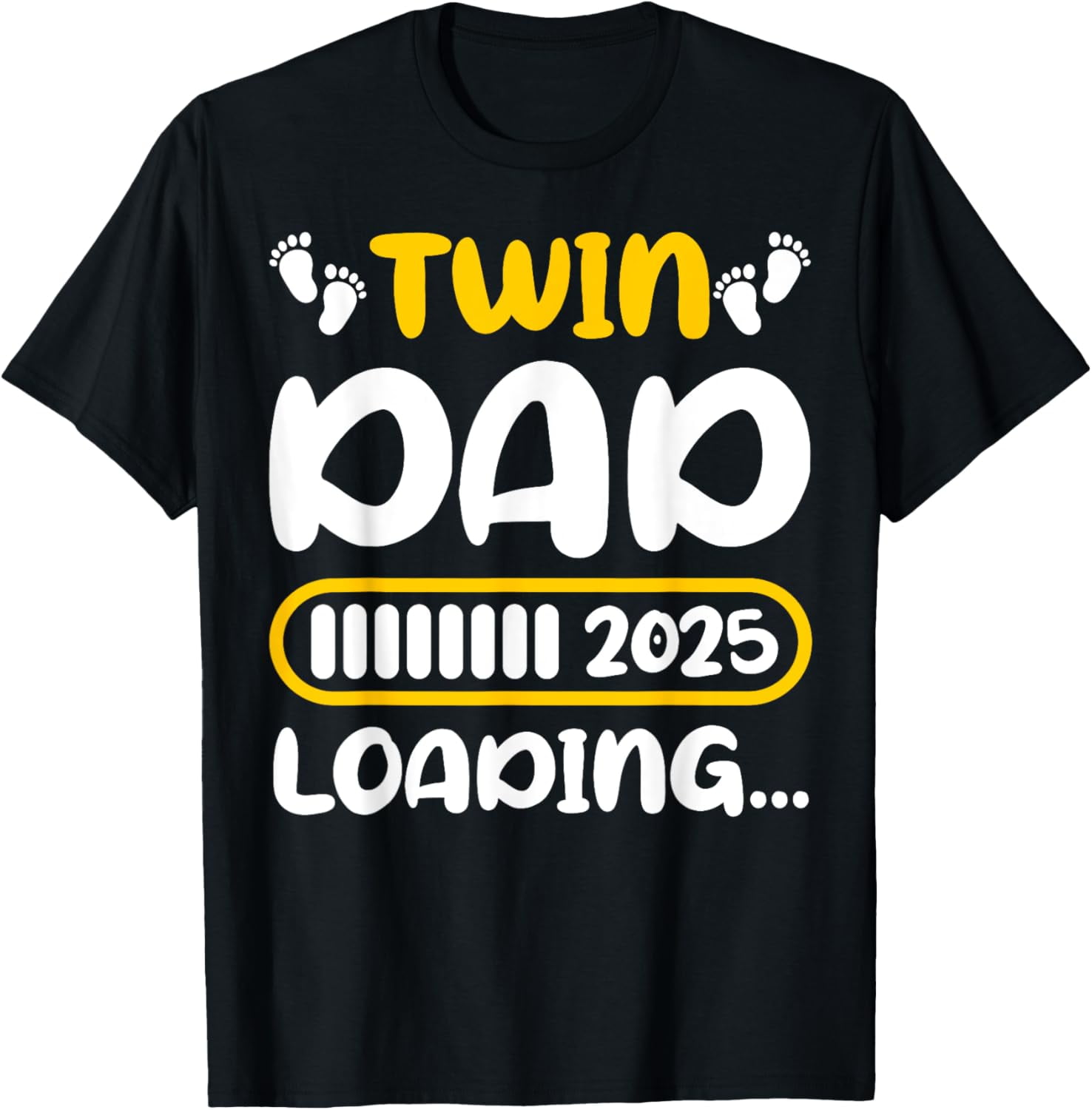 Twin Dad 2025 Loading Funny Baby Shower Pregnancy Match T-Shirt ...