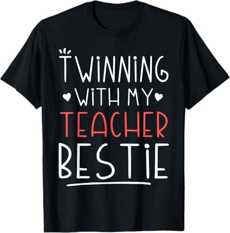 Twin Day Design for Spirit Week Teacher Bestie Matching T-Shirt ...