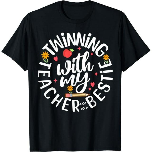 Twin Day Design for Spirit Week Teacher Bestie Matching T-Shirt ...