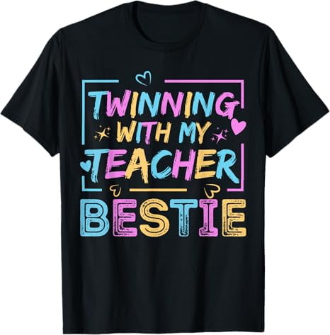 Twin Day Friends Teacher Twinning With My Bestie Matching T-Shirt - Walmart.com