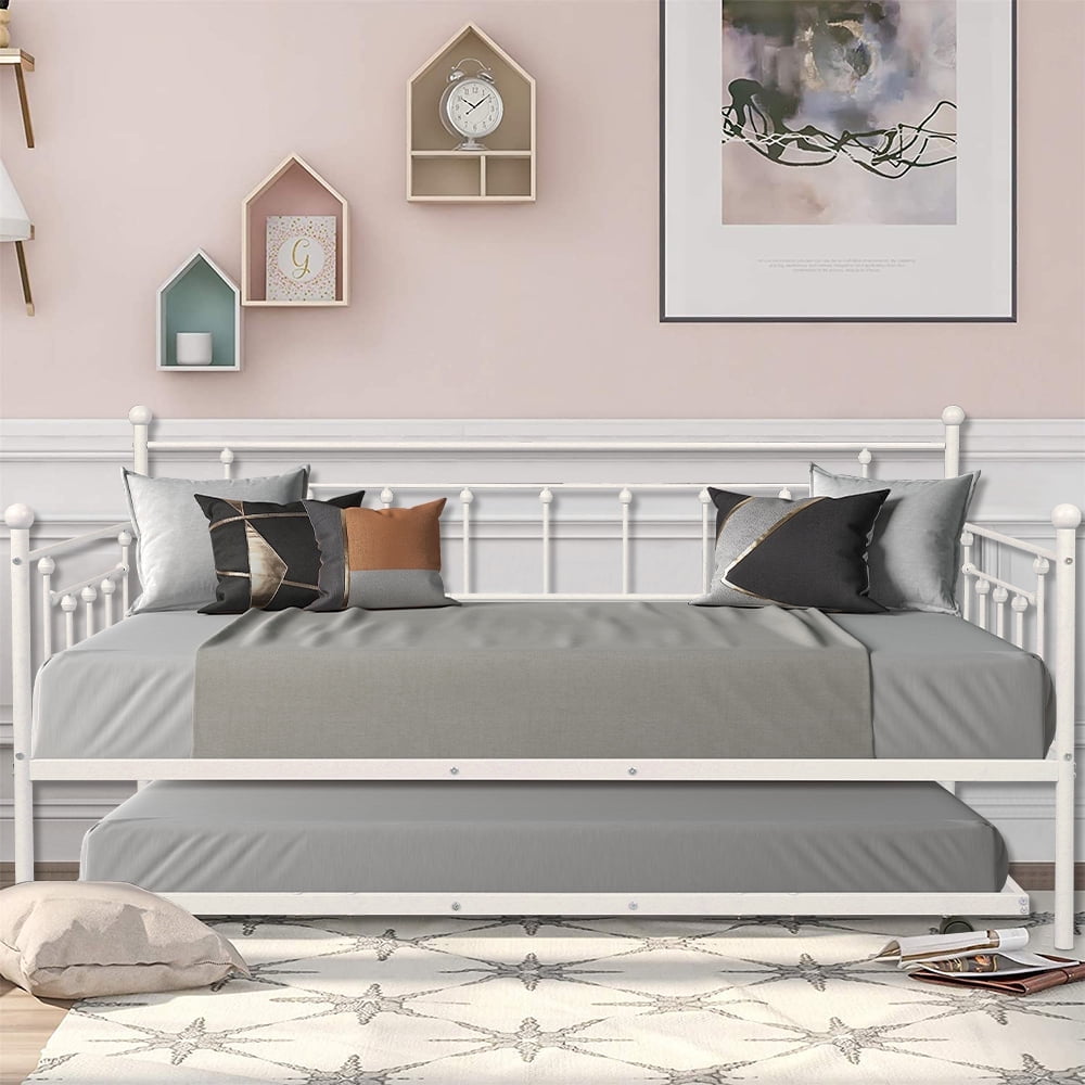 SEGMART Twin Daybed with Trundle, Metal Slat Support, No Box Spring ...