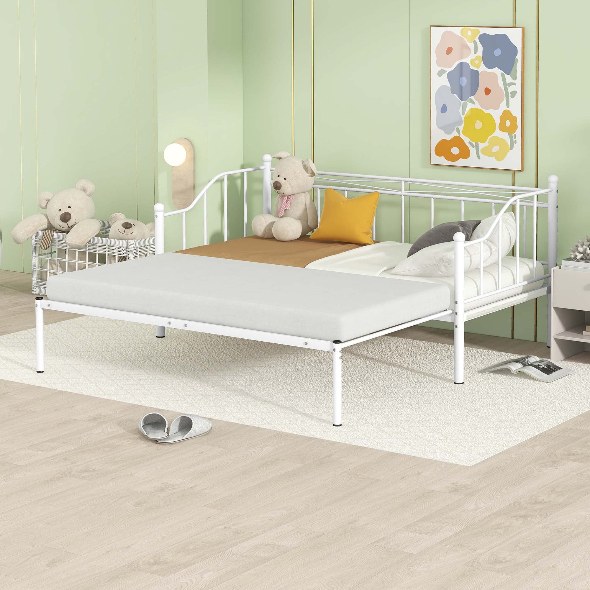 Twin Daybed with Trundle, SESSLIFE Metal Daybed Frame with Pull out ...