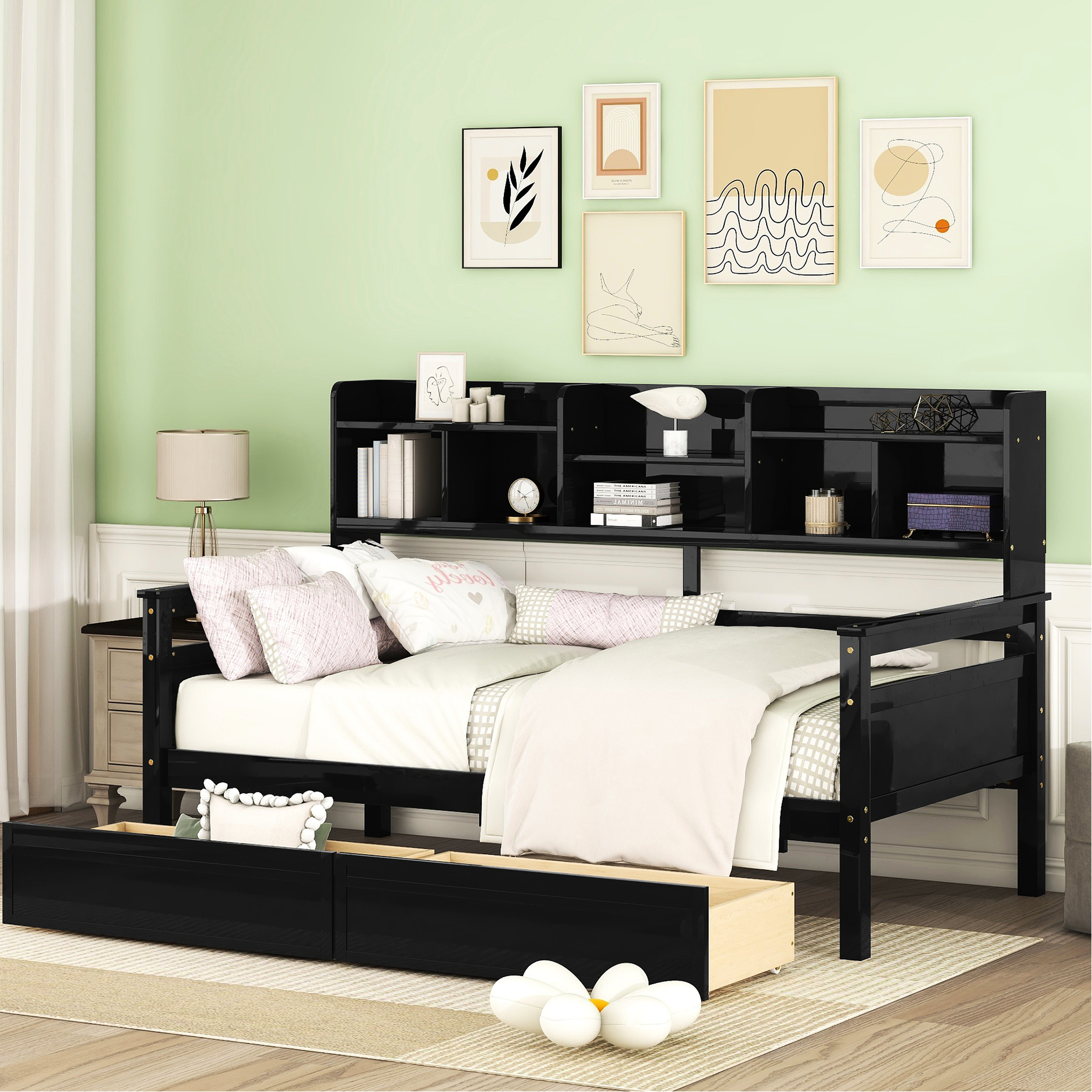 Twin Daybed With Wood Slat Support, Extra Storage Options 2 Drawers ...