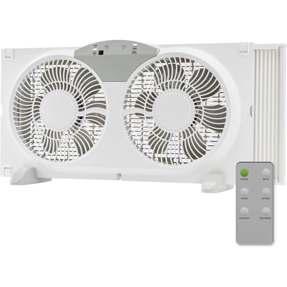 Twin Digital Window Fan with Remote Control, Reversible Airflow for ...