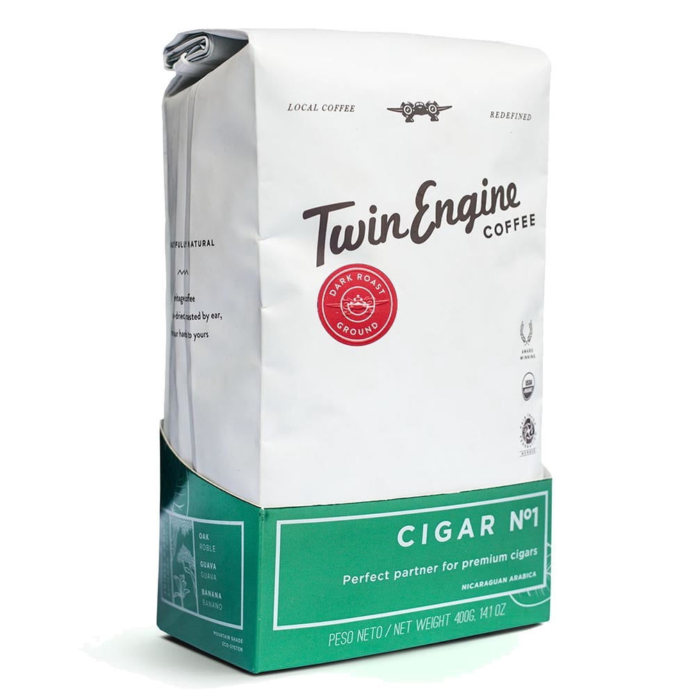 Twin Engine Coffee Organic Cigar No. 1 Dark Ground Coffee 14 oz ...