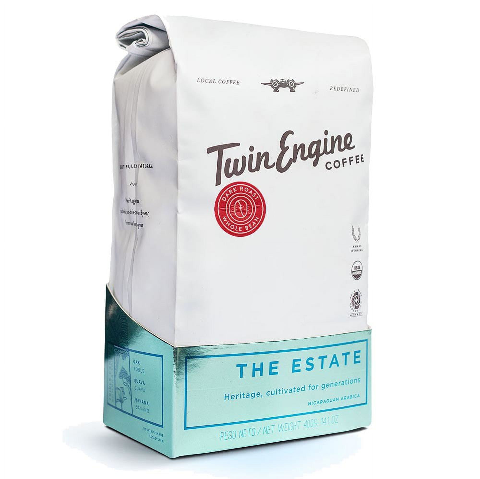 Twin Engine Coffee Organic Estate Dark Whole Bean Coffee 14 oz ...