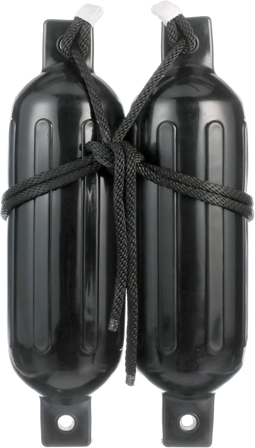 Twin Eye Ribbed Boat Fender Kit - Includes a Pair of MFP Fender Lines ...