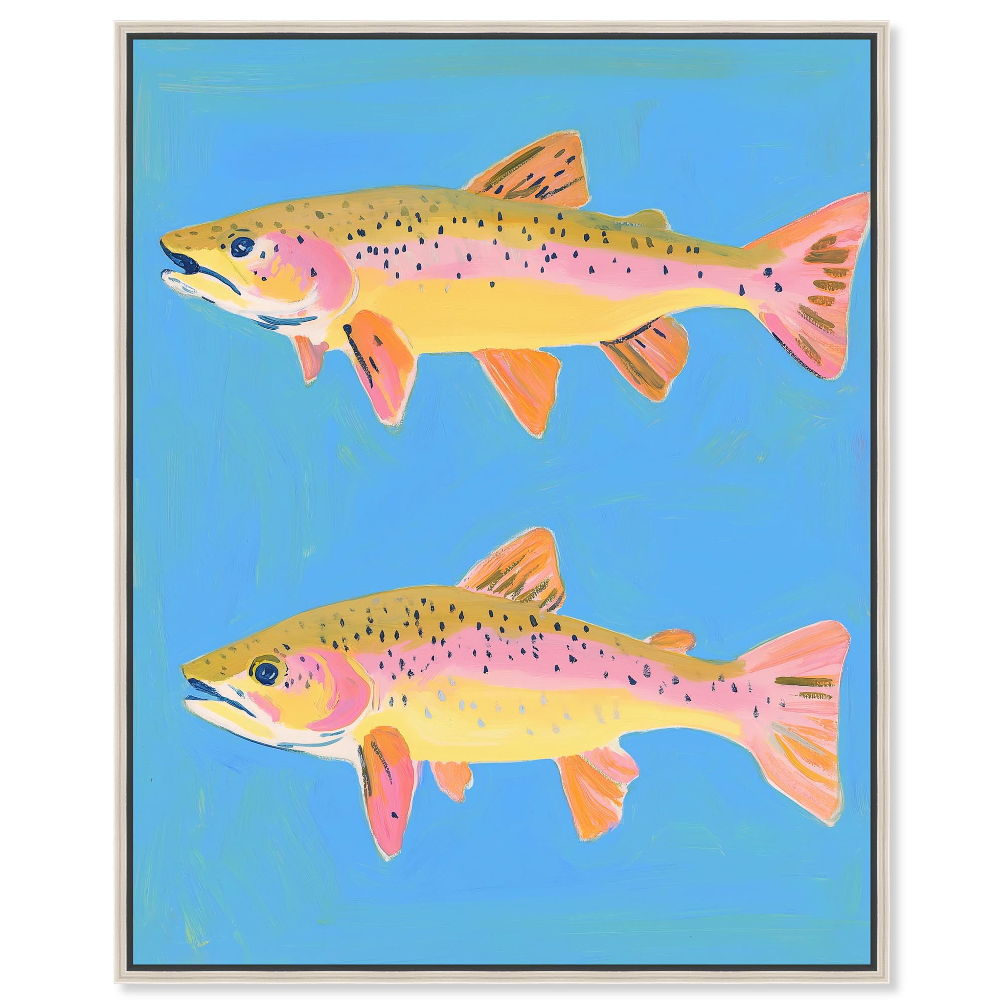 Twin Fins Canvas Maximalist Art by Art Remedy, Silver Frame, 20 x 24 ...