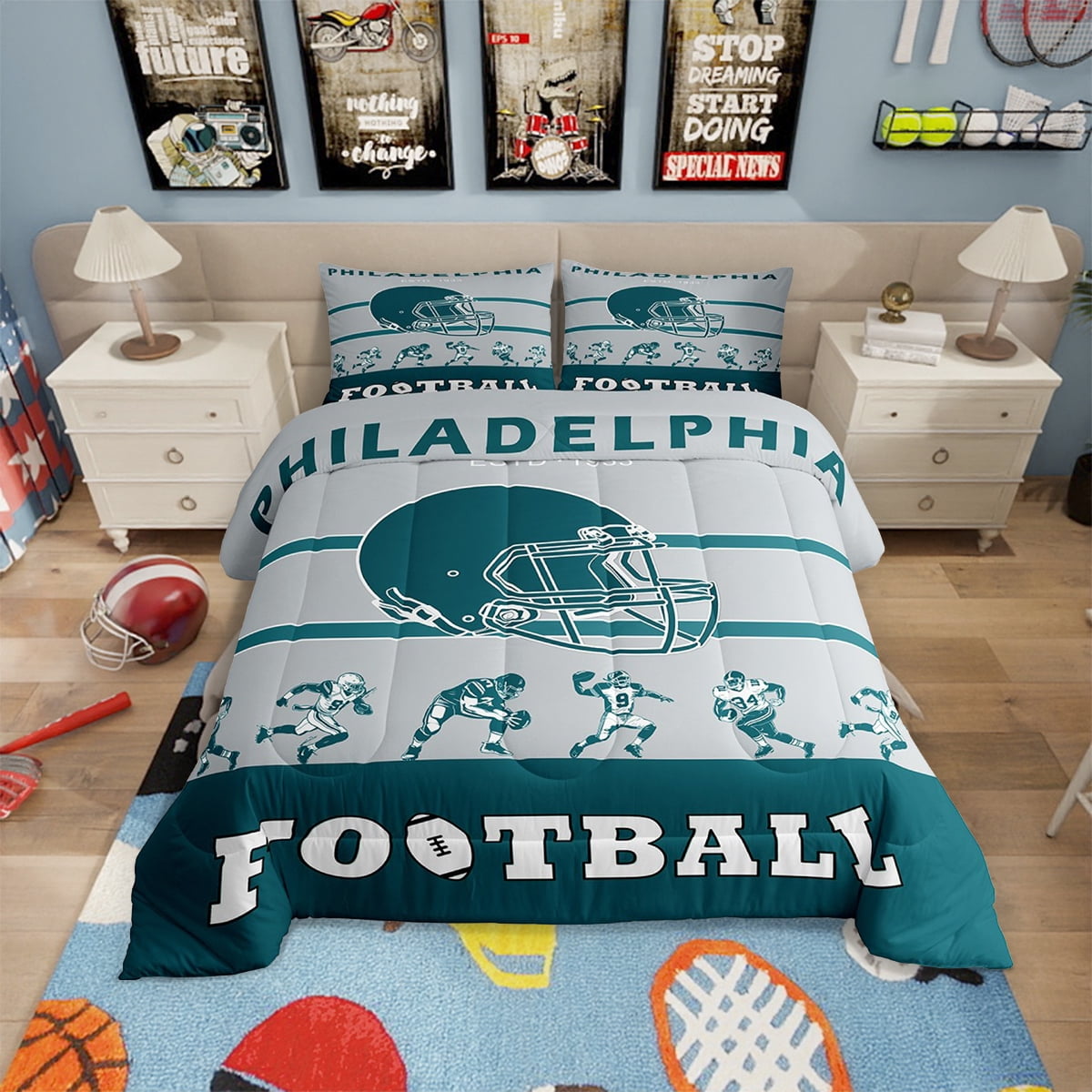 Twin Football Comforter for Football Player,American Football Bedding ...