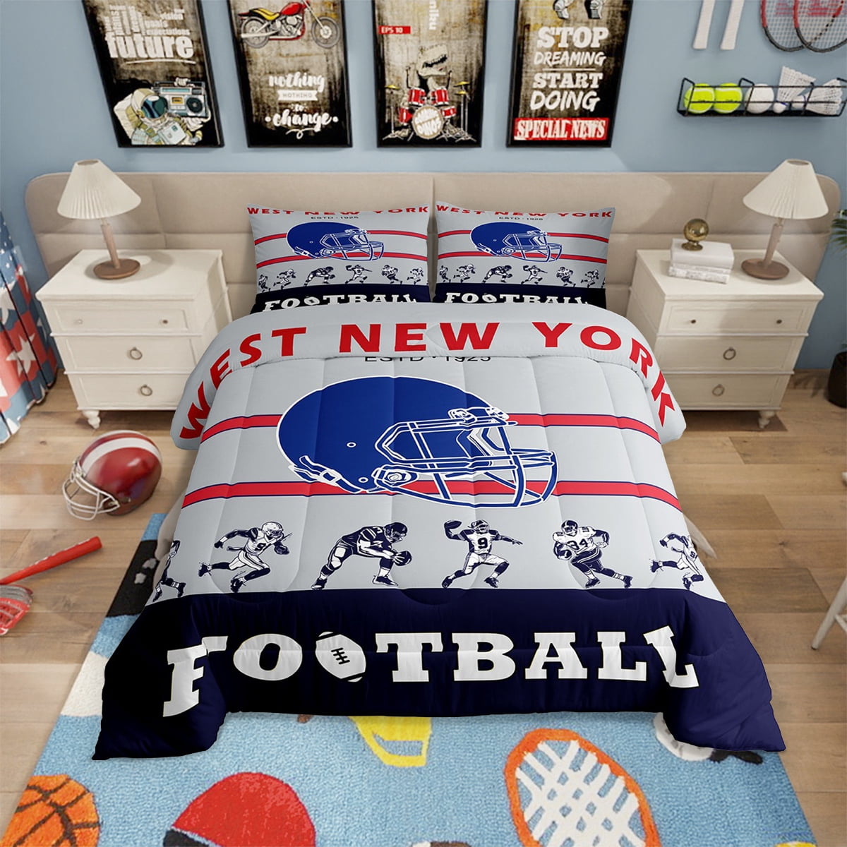Twin Football Comforter for Football Player,American Football Bedding ...