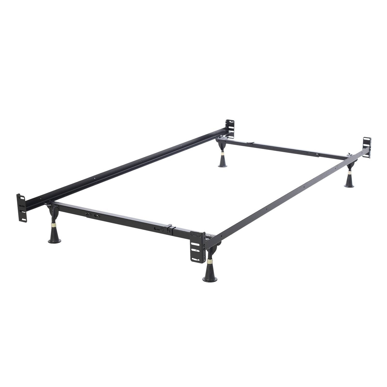 Twin/Full Adjustable Metal Bed Frame with Headboard Footboard Brackets ...