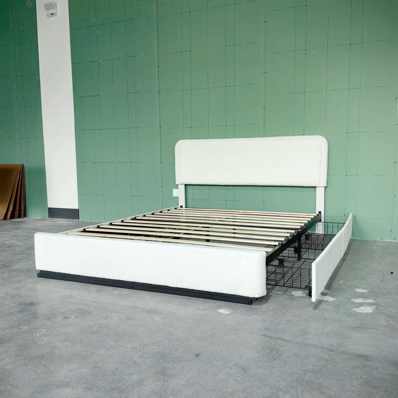 Twin/Full/King Size Bed Frame,Boucle Upholstered Bed Frame with ...