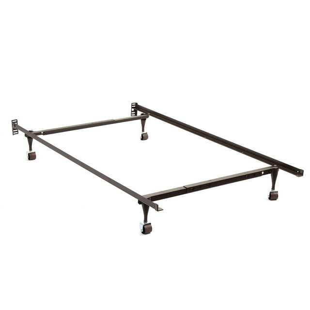 Twin/Full Metal Adjustable Bed Frame with Rug Roller Wheels - Walmart.com