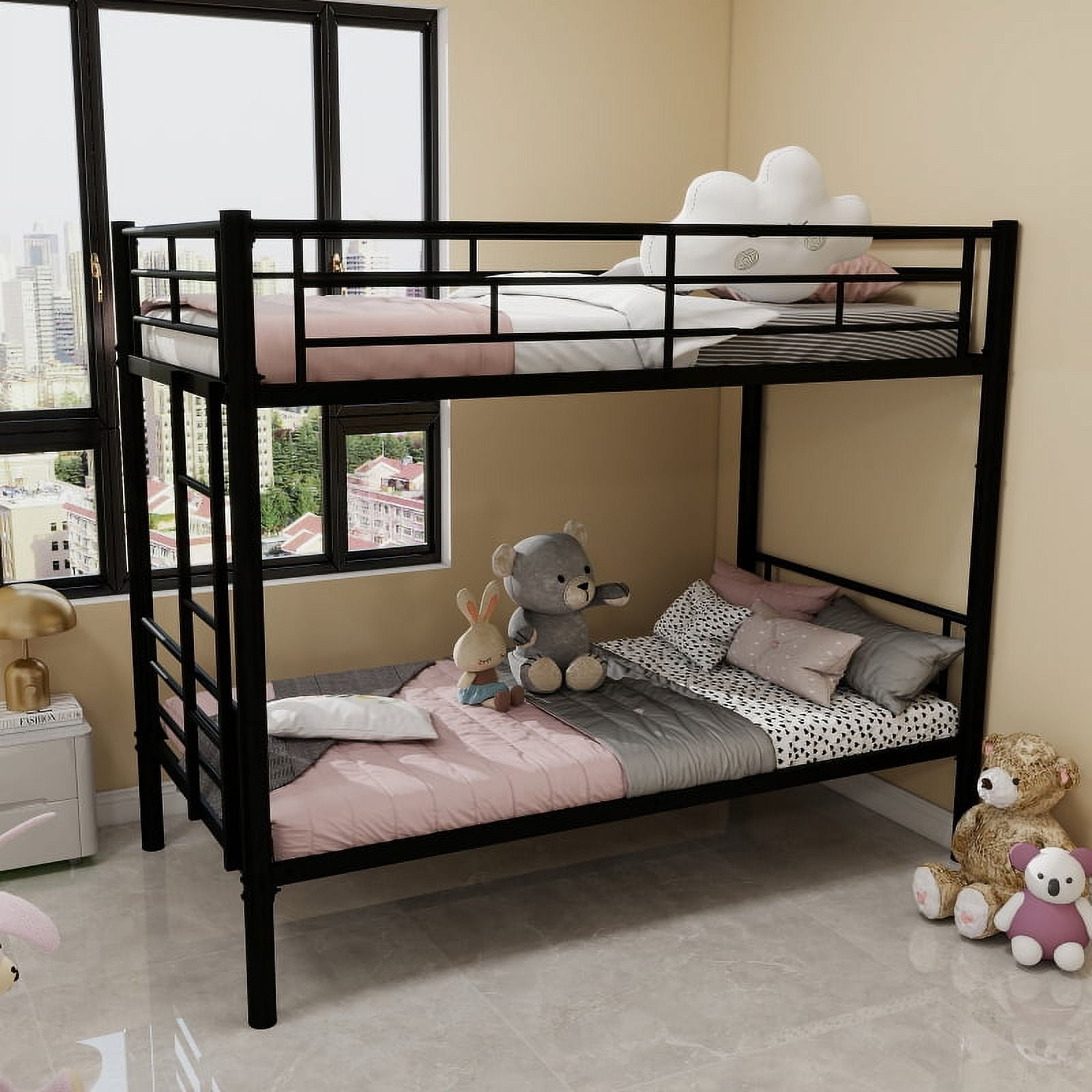 Twin Over Full Metal Bunk Bed, Heavy Duty Metal Bunk Bed Frame, Bunk ...