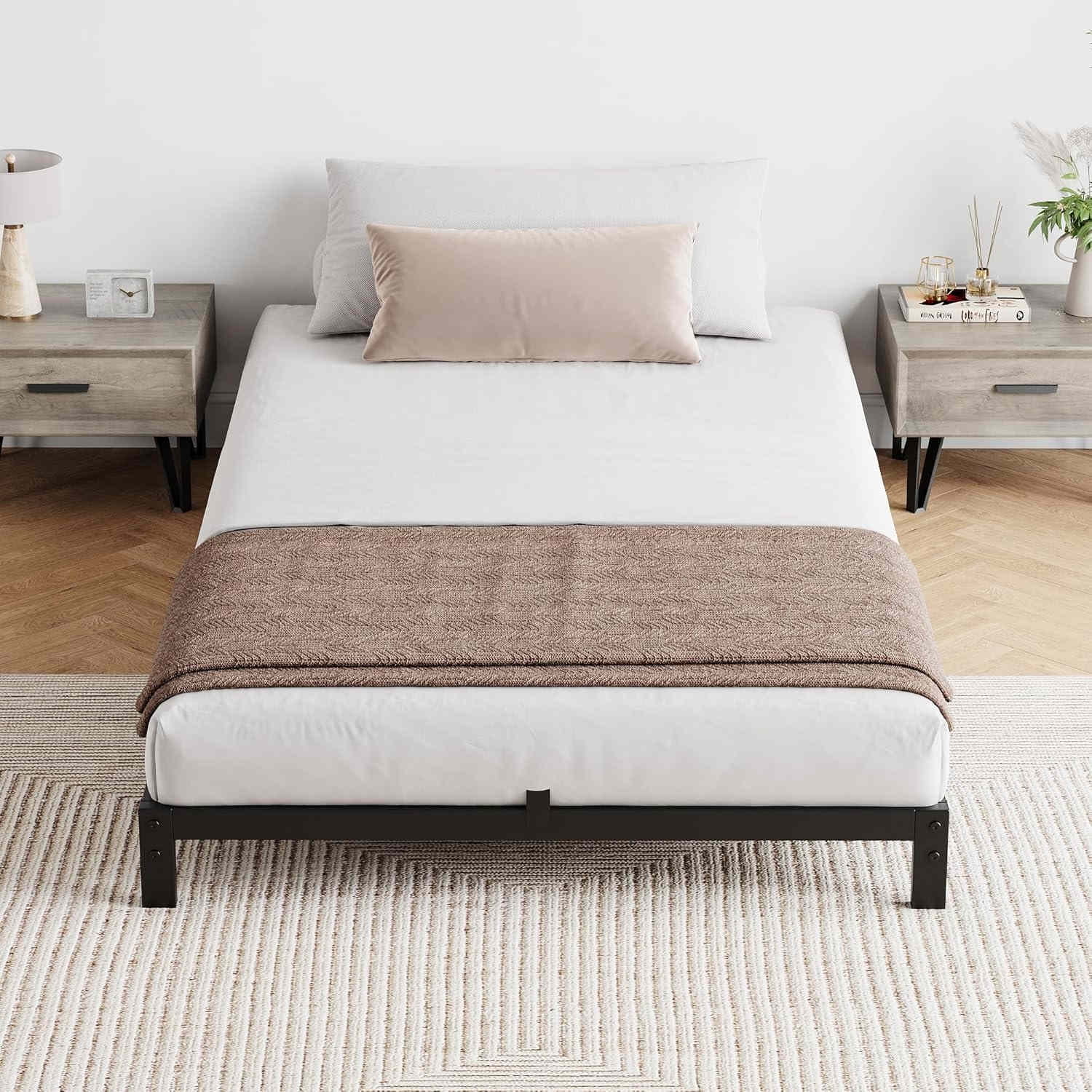 Twin/Full/Queen/King Size Bed Frame with Storage, 6"/8"/10"/14" Metal ...