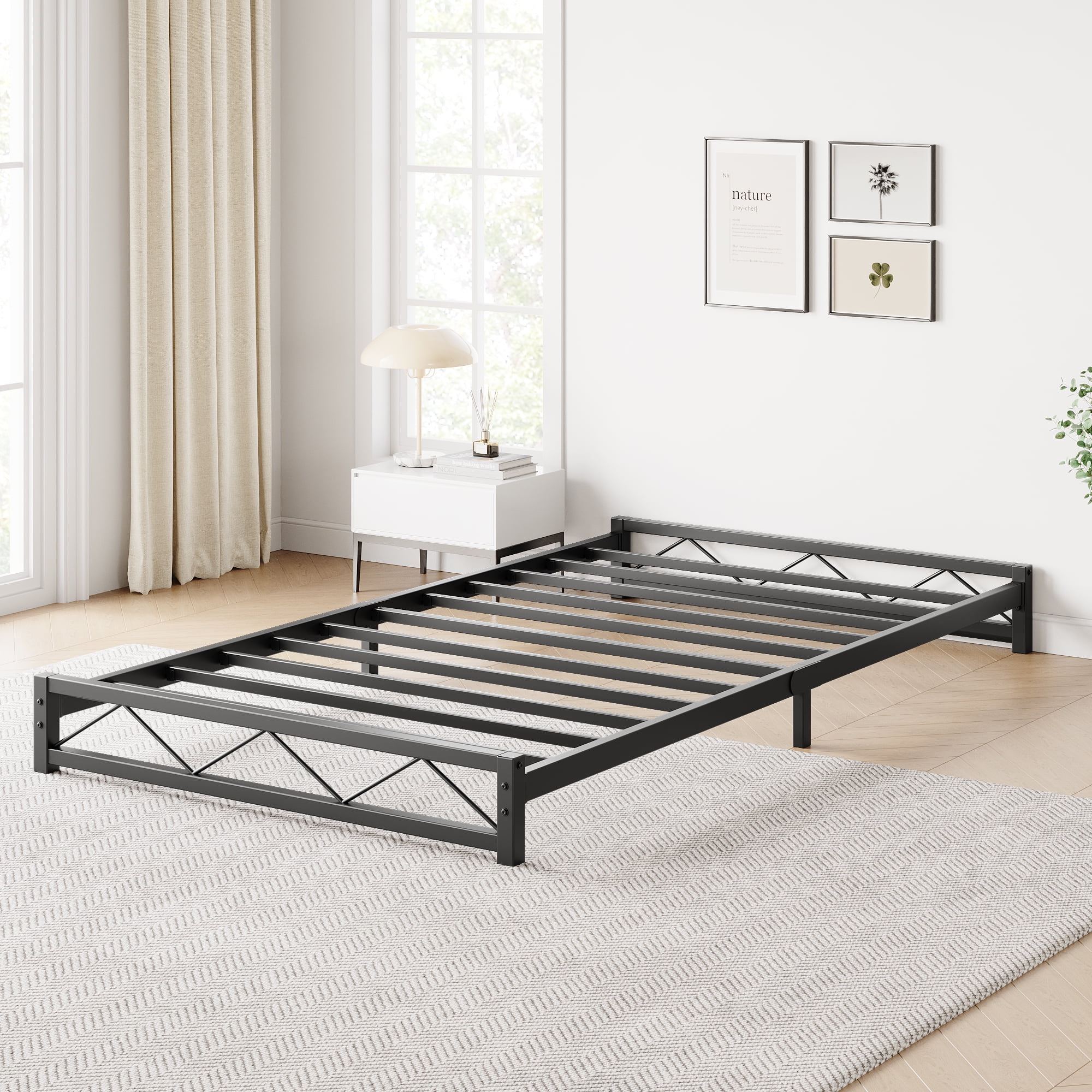 Twin/Full/Queen/King Size Metal Platform Bed Framewith Wavy Pattern ...