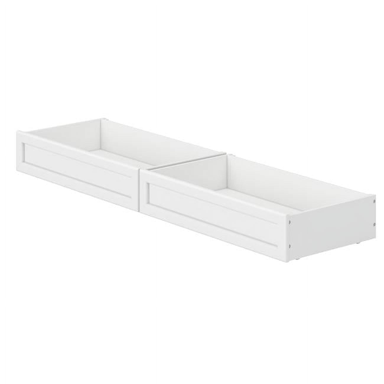 Twin-Full Size Mid-Century Modern Under Bed Storage Drawers, White ...