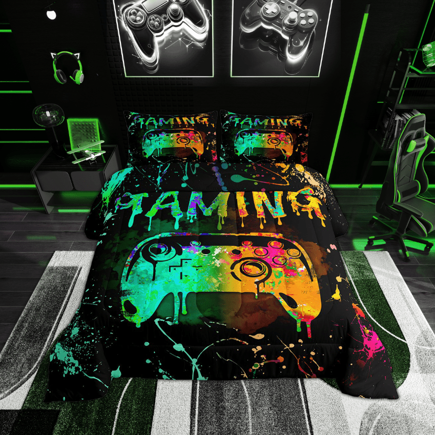 Twin Gamer Bedding Sets Gaming Comforter Sets Teens Video Gamer Room ...
