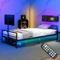 X Rocker Contra Mid-Sleeper Gaming Bed with TV Mount, Black, Twin ...