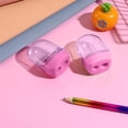 Twin Hole Manual Pencil Sharpener with Lid, Portable Plastic Pencil ...