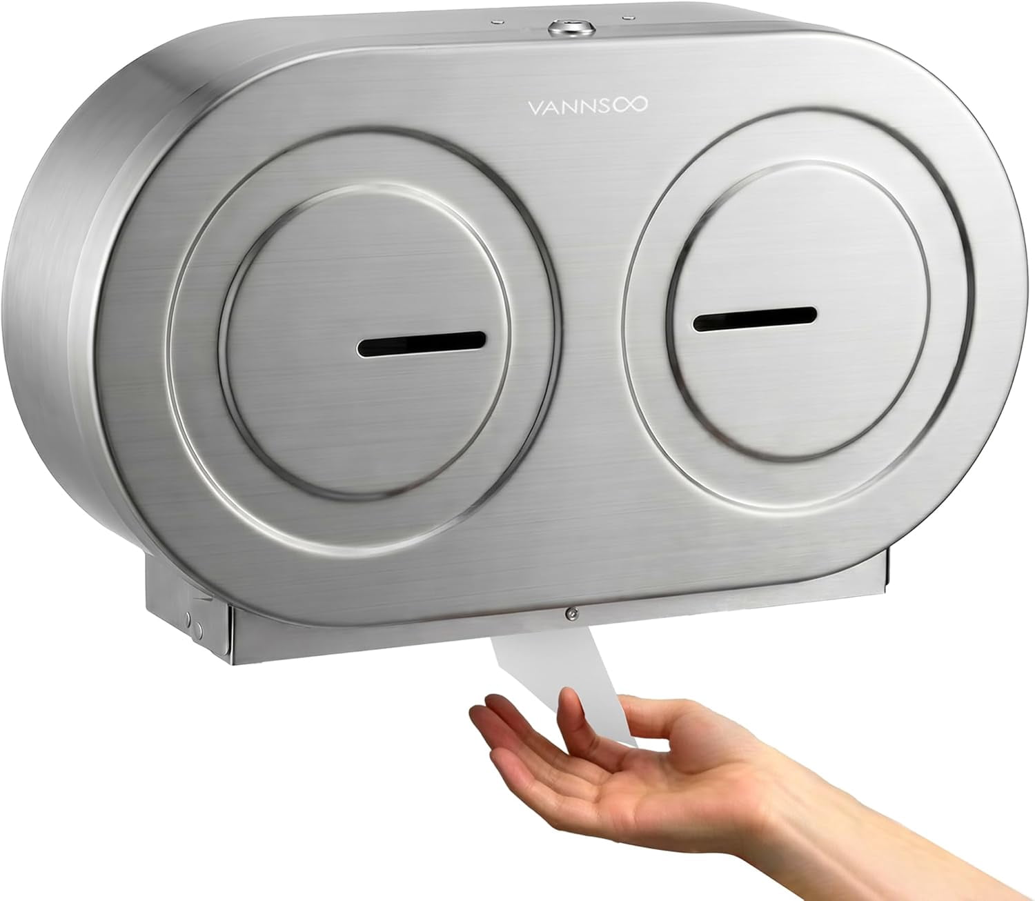 Twin Jumbo Toilet Paper Dispenser Wall Mount, 9" Commercial Stainless ...