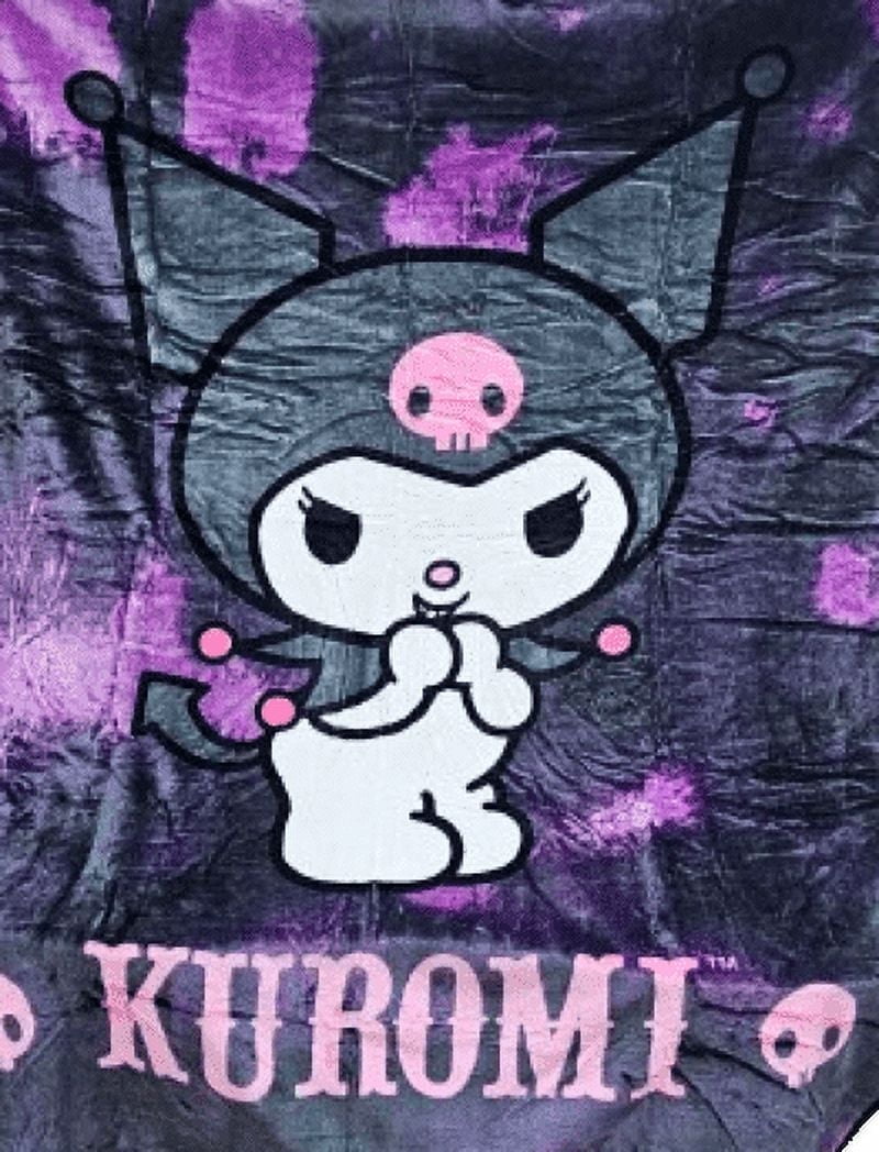 Twin Kids Raschel Blanket Hello Kitty Bad Kuromi Super Soft 60" wide x ...