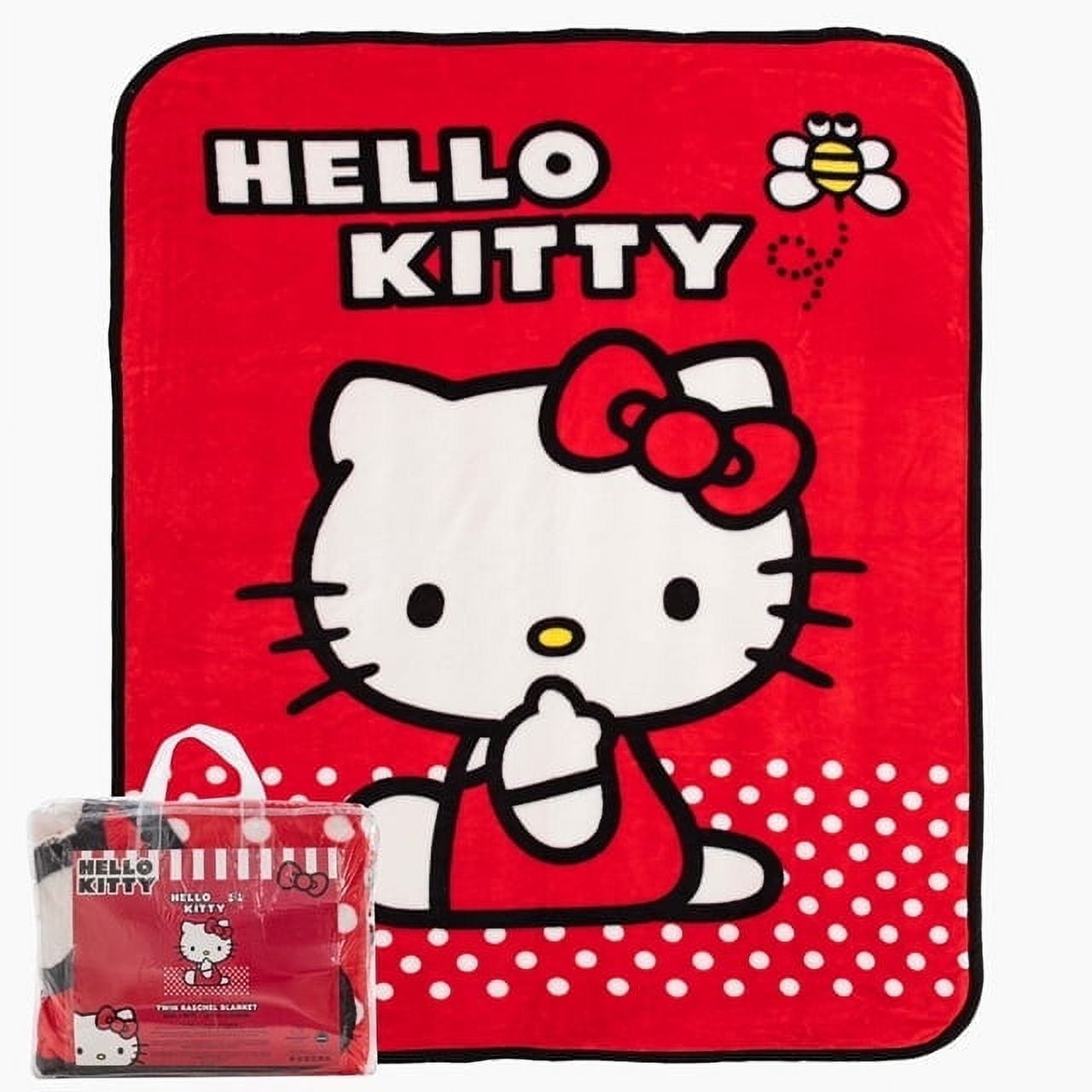 Twin Kids Raschel Blanket Hello Kitty Confusion Super Soft 60" wide x ...