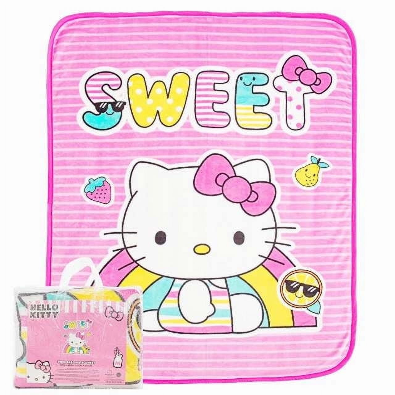 Twin Kids Raschel Blanket Hello Kitty Sweet Rainbow Kitty Super Soft 60 ...
