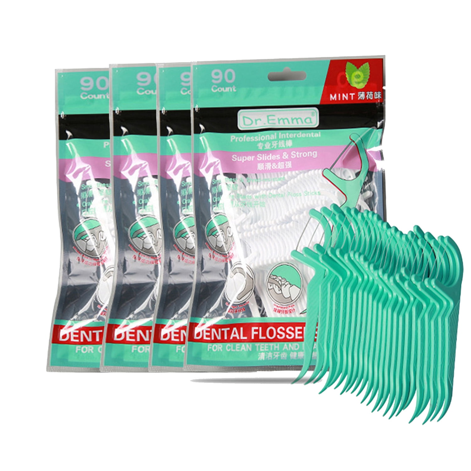 Twin Line Dental Floss Picks,360 Count Dental Flossers,No Break No ...