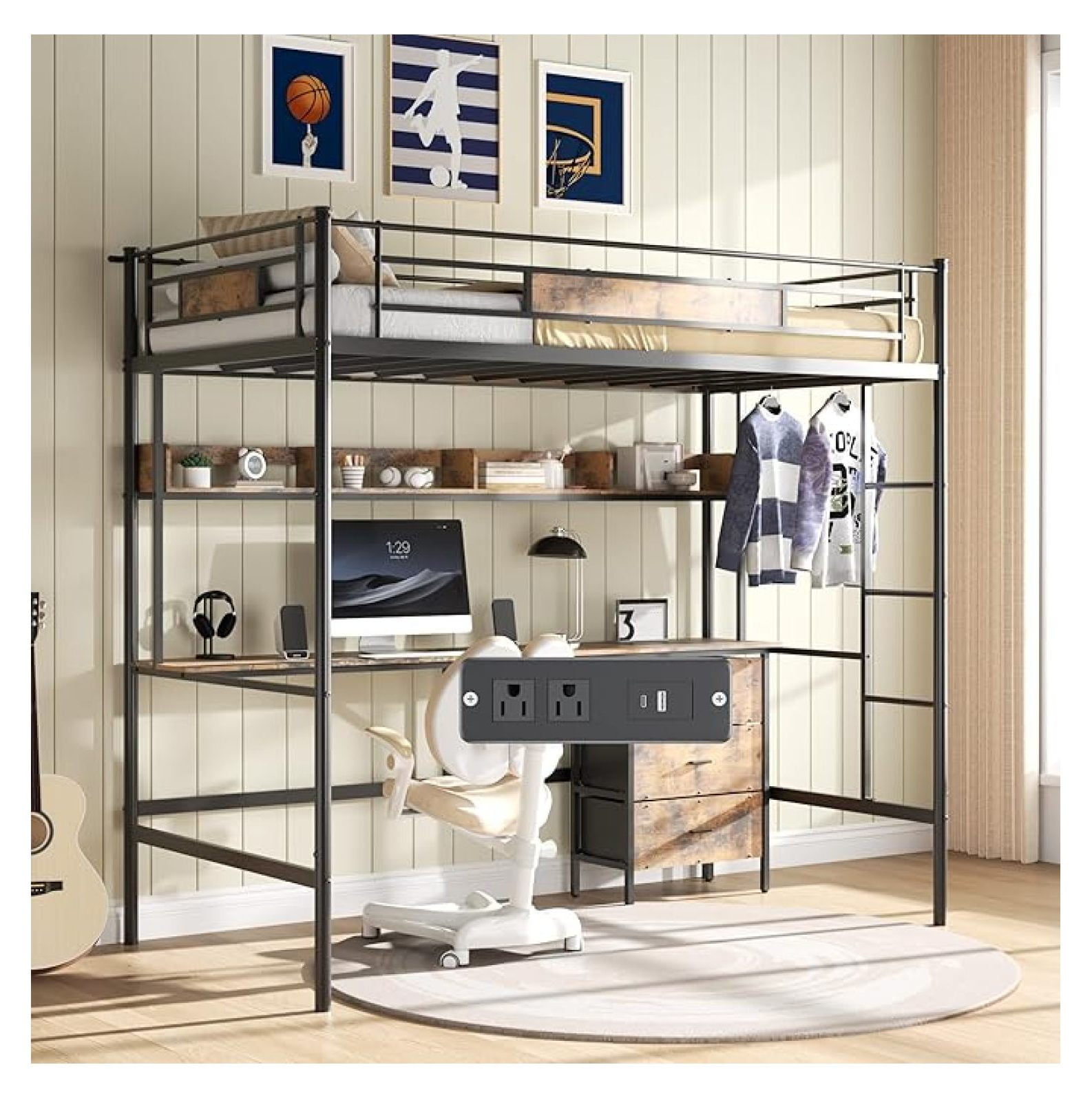 Loft Bed With Desk And Stairsnull